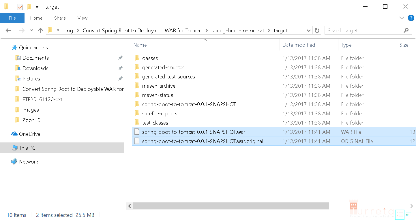 Convert Spring Boot To Deployable War For Tomcat Turreta